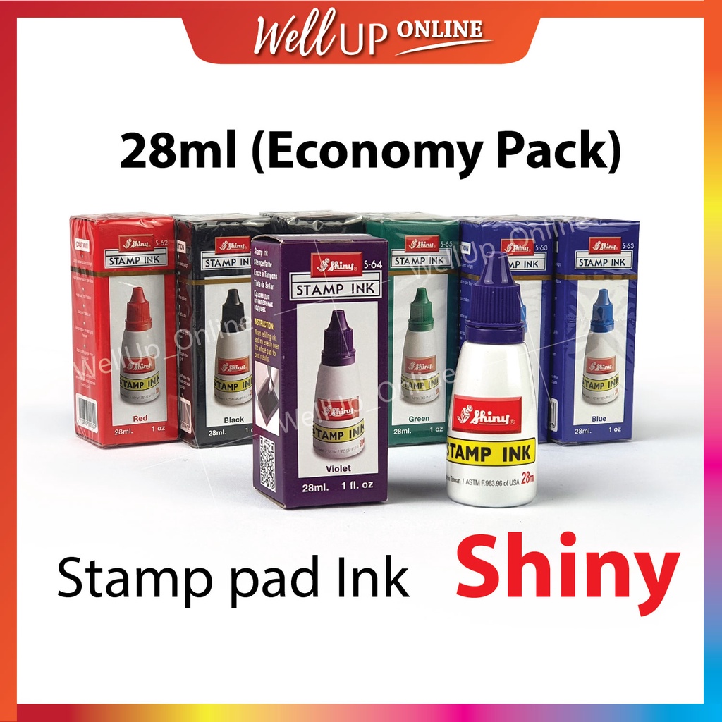 Shiny Stamp Ink 28ml (Ink for stamp pad Blue, Black, Red, Green ...
