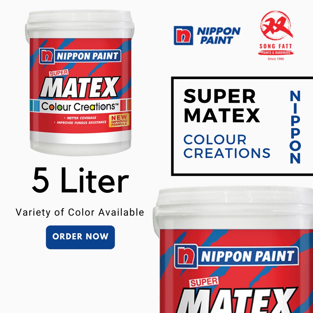 Nippon SUPER MATEX COLOUR CREATIONS (WHITE/COLOURS) 5L Interior ...