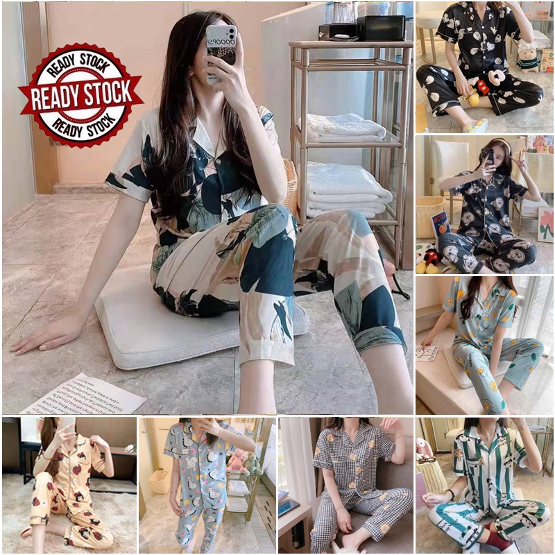 Baju Tidur comfy Women's Pyjamas sleepwear M-3XL Short-Sleeved girls ...