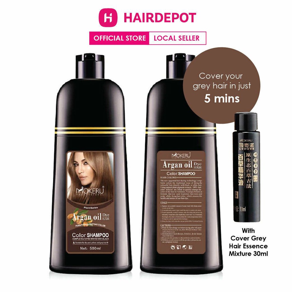 Mokeru Argan Oil Dark Brown Shampoo 500ml | Shopee Malaysia