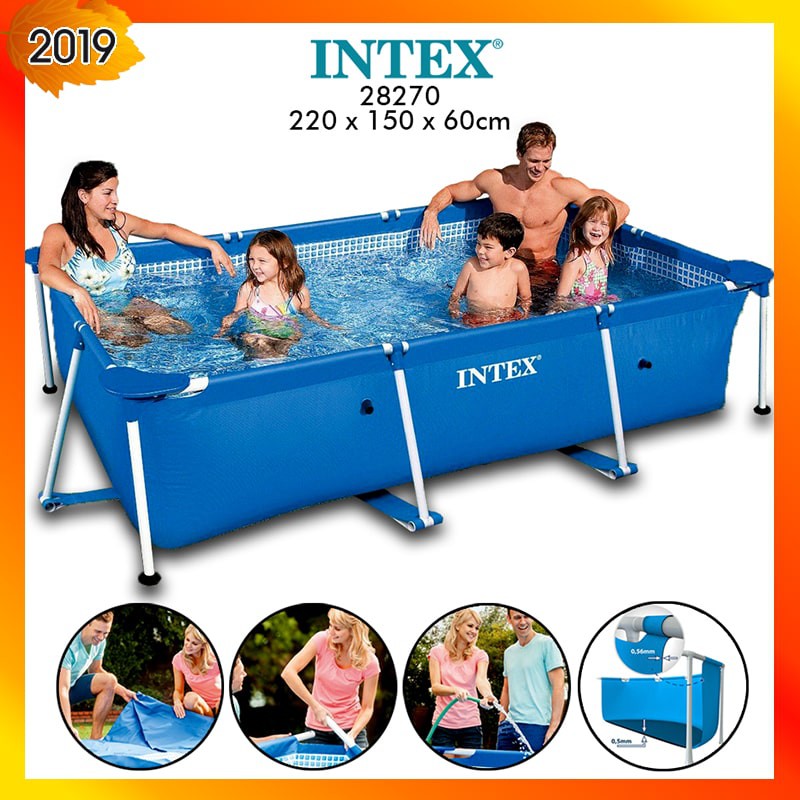 INTEX 28270 (NP264) 2.20 Meter Rectangular Frame Pool PVC Pipe Rack ...