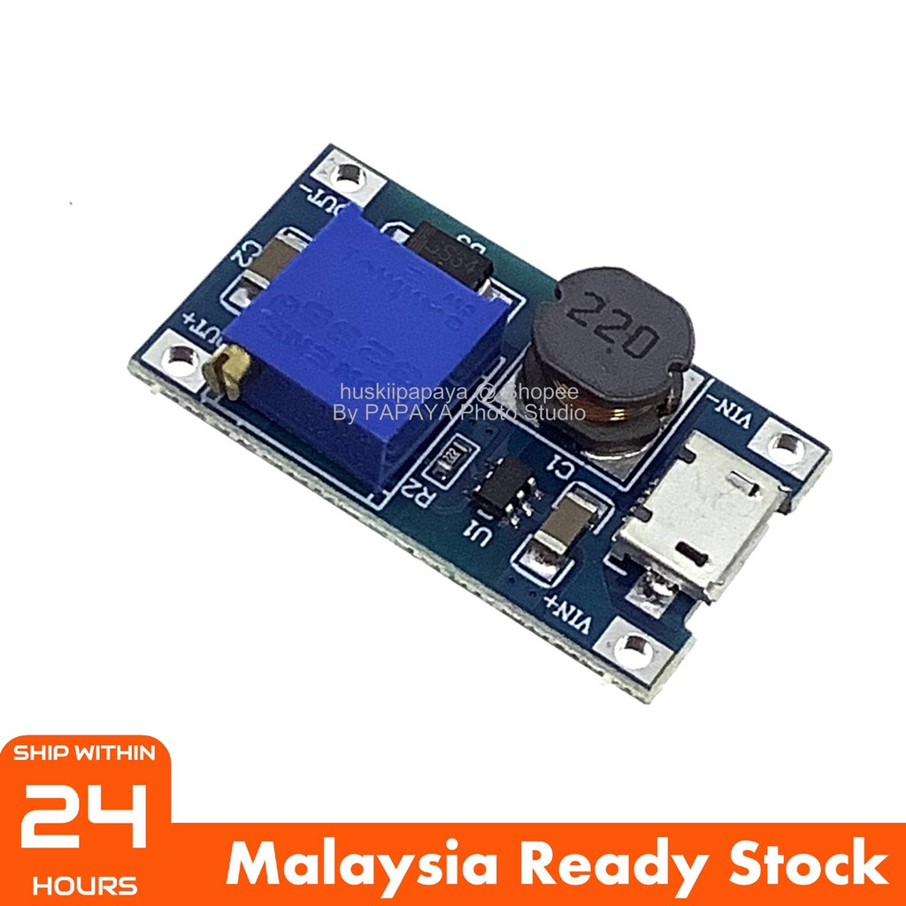 [VAR] MT3608 DC to DC 2 - 24V to 5 - 28V 2A Step Up Boost Module with Micro USB | Shopee Malaysia