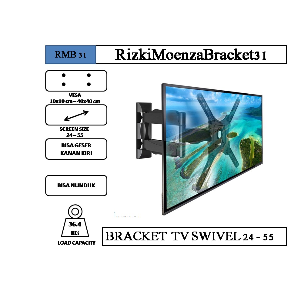 North bayou nb p4 tv swivel bracket / flexible arm 32 "- 55 inch | BeeCost
