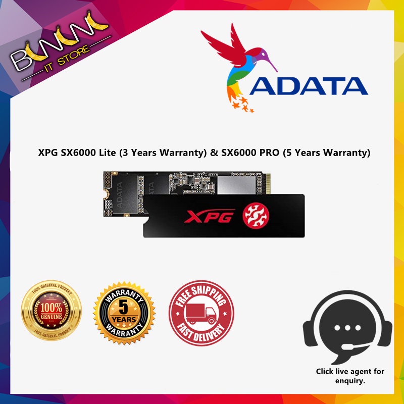 ADATA XPG SX6000 Lite | SX6000 PRO 128GB/256GB/512GB/ 1TB PCIe NVME M.2 ...