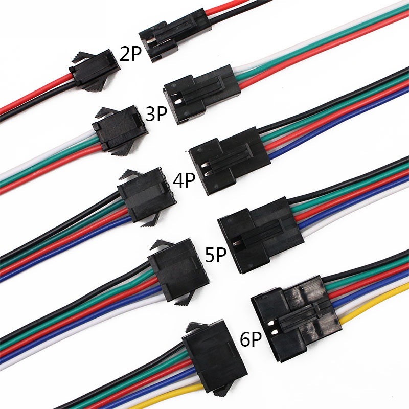 New 5 Set 30cm JST SM 2P 3P 4P 5P 6P Automobile Quick Connect Wire ...