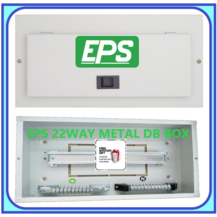 EPS 1Row 22Way Metal Clad Enclose DB Box ES-22 + Free Gift | Shopee ...