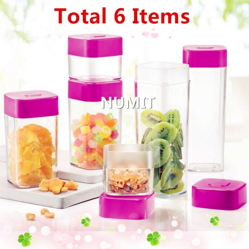 Tupperware Level Tea Caddy Premium Canister Stackable 840ml /560ml ...