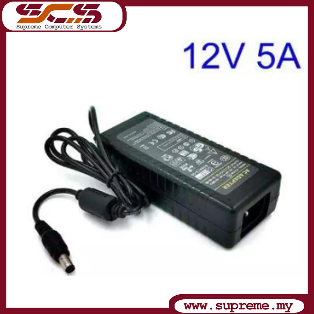 DC 12V5A 60W ADAPTOR with 5.5mm X 2.1mm Connector Tip | PGMall