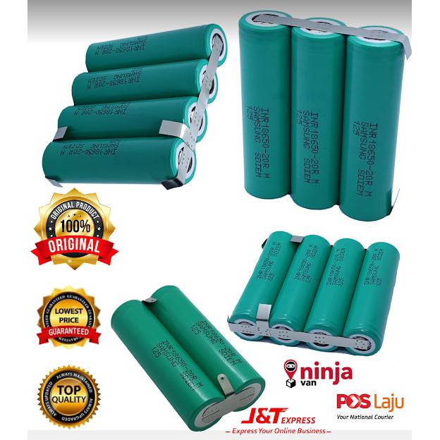 Samsung 18650 20R Battery Custom Pack Lithium-ion INR18650-20R | Shopee ...