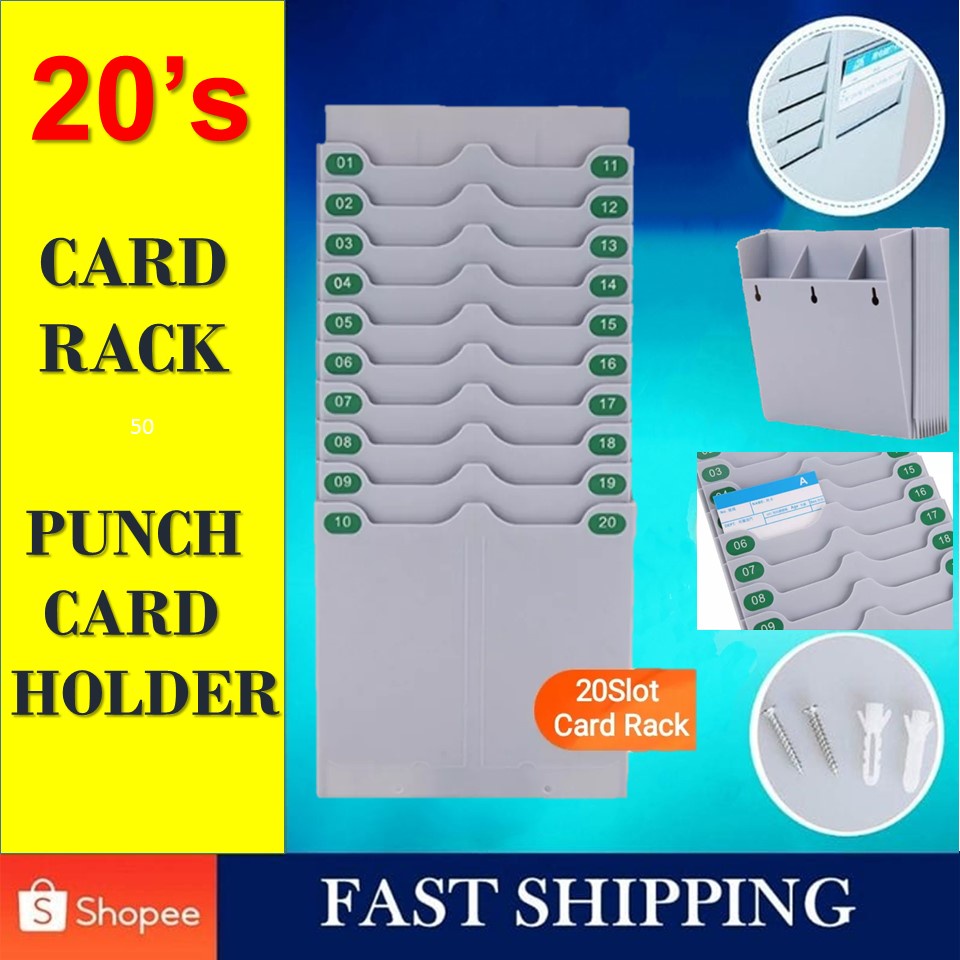 20 slots Punch Card Holder / Time Recorder Card Rack (20s) / Rak Kad Rakaman Masa / 20slots Card ...