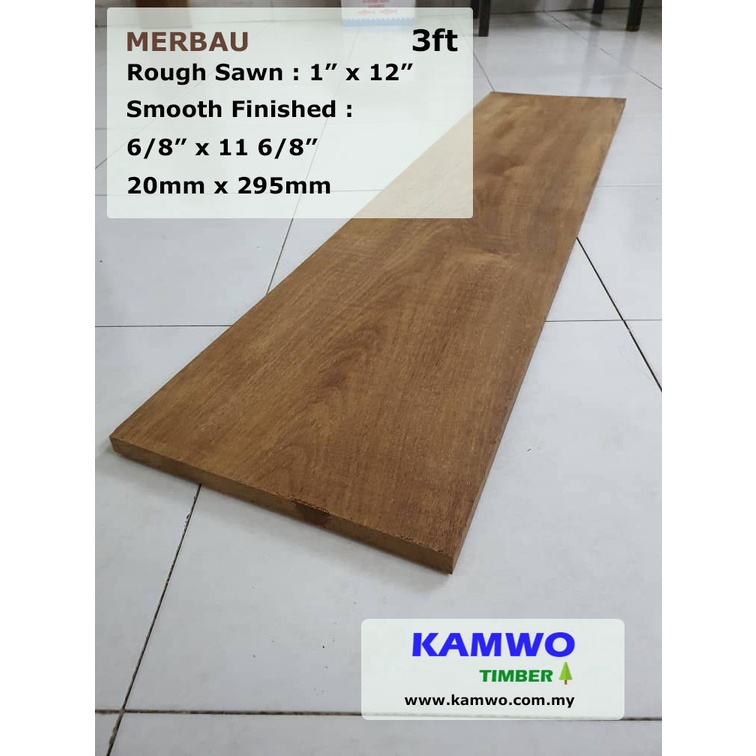 *Kiln Dried* Merbau Timber - 1" x 12" x 3ft - ( Kayu Merbau ) | Shopee ...
