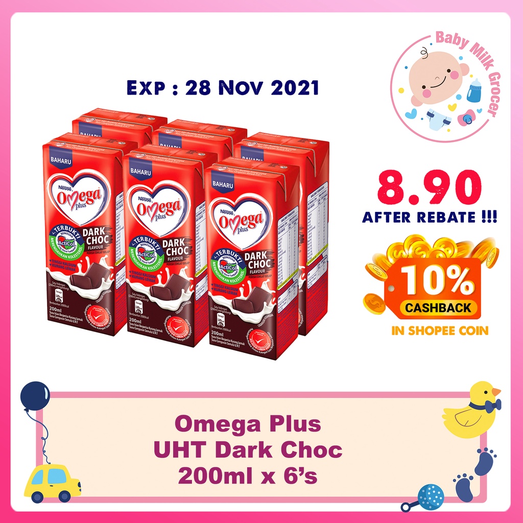 Nestle Omega Plus Dark Choc (200ml x 6 Packs) | Shopee Malaysia