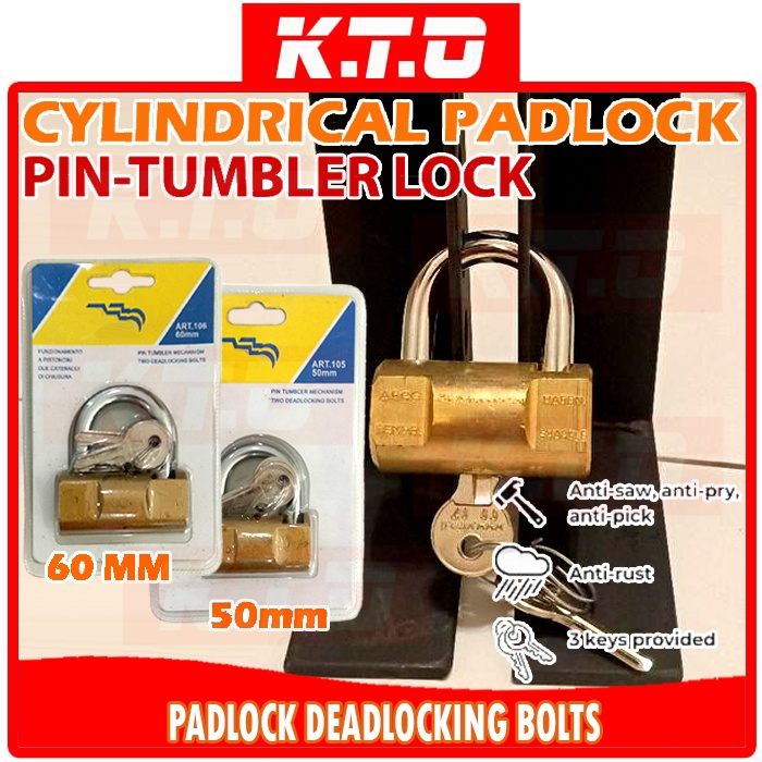 [50MM, 60MM] HIGH SECURITY HAMMER TYPE CYLINDRICAL PADLOCK / Kunci ...
