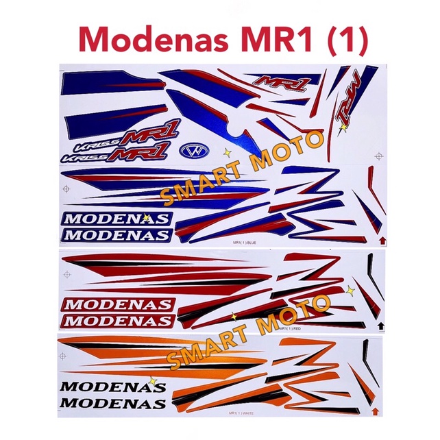 Modenas Kriss MR1 (1) Body Stripe Body Sticker Blue/Red/White | Shopee ...