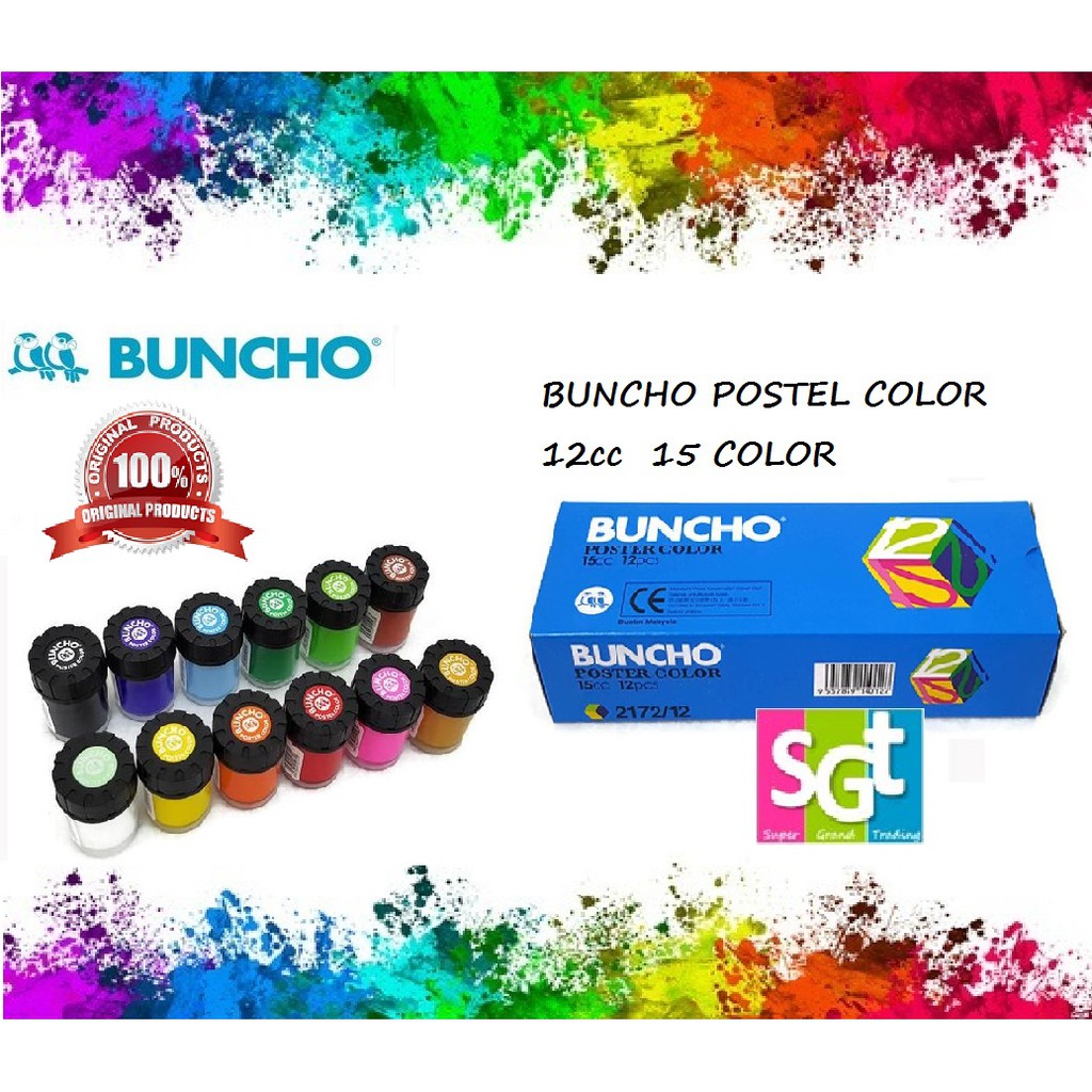 Buncho Poster Color 15cc 12 pcs | Shopee Malaysia