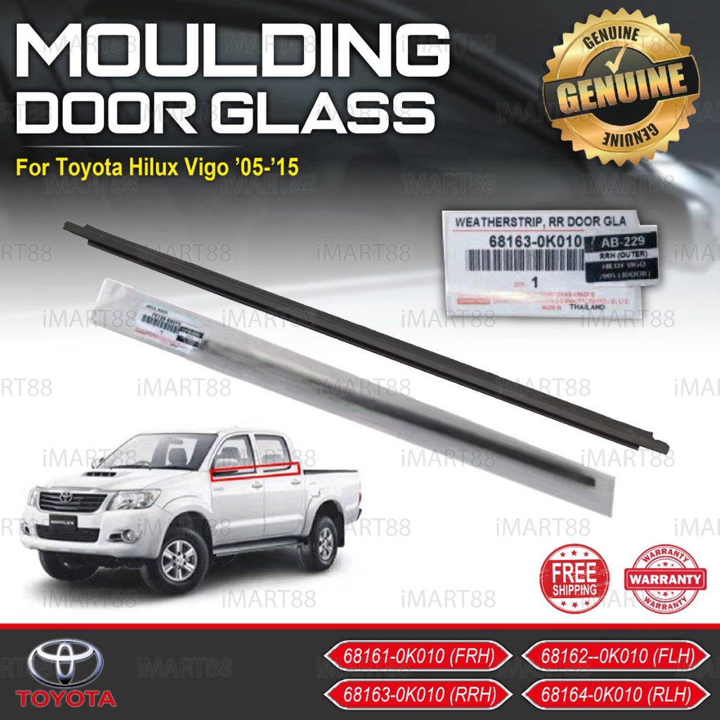 ORIGINAL TOYOTA HILUX KUN25 KUN26 GLASS DOOR MOULDING SEAL RUBBER OUTER ...