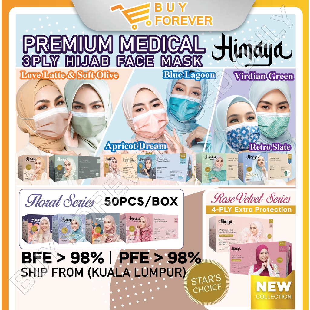 HIMAYA HEADLOOP (HIJAB) MASK 3 Ply Premium Medical Face Mask by HIMAYA ...