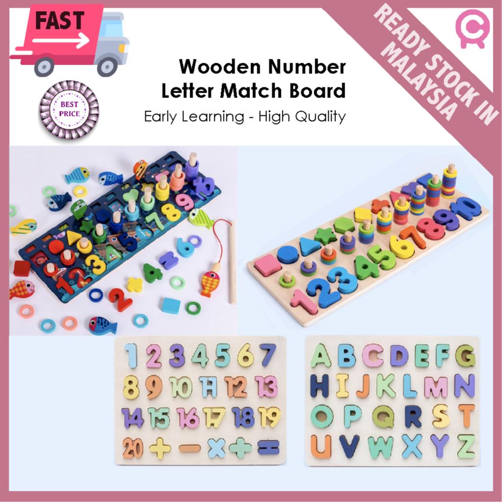 Early Learning Montessori Matching Wooden board puzzle baby Toys ...