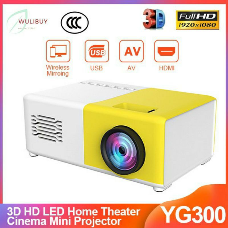 Portable Mini Projector YG300 3D HD LED Home Theater Cinema 1080p AV ...