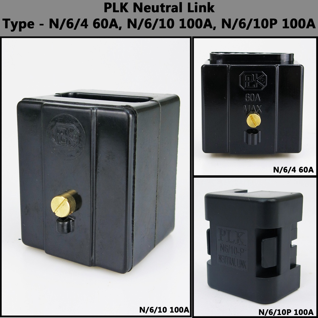 PLK N6/4 N6/10 N6/10P [60A/100A] Neutral Link (Black) | Shopee Malaysia