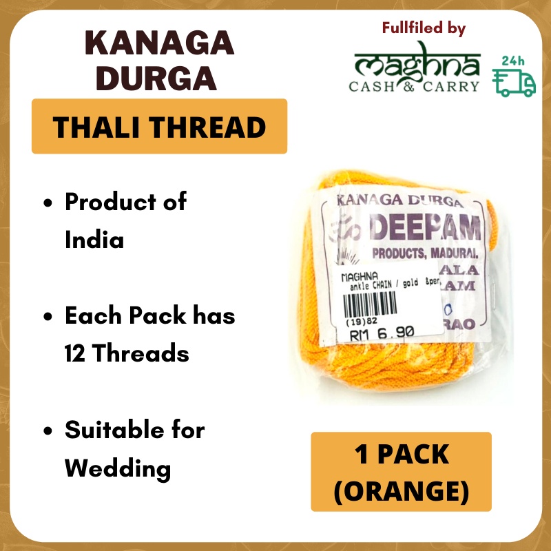 Kanaga Durga Deepam Thali Thread (Orange) - 1 Pack (12 Threads ...