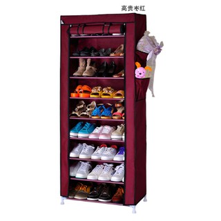 10 Tier Shoe Rack Dust Cover Cabinet Rak Kasut Rak Kasut 10 Tingkat Rak ...