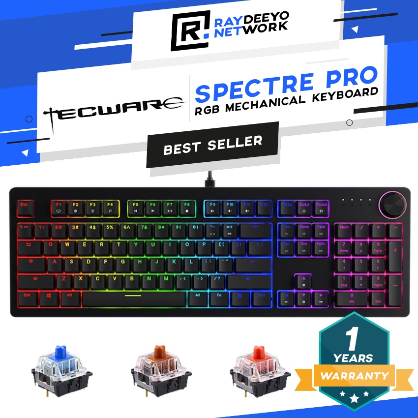 TECWARE Spectre Pro RGB USB-C Mechanical Keyboard [Choose Your Switch ...