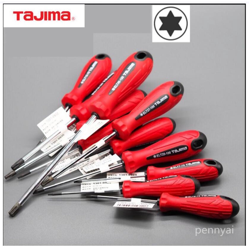 TAJIMA Soft Rubber Small Handle Center With Hole Flower Screwdriver Six ...
