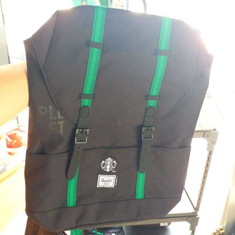 ORIGINAL Starbucks Herschel Supply Green & Black Siren People Planet ...