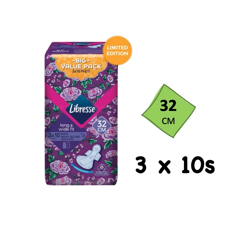 Libresse Long & Wide Fit Night Wing (3x10s) 32CM | Shopee Malaysia
