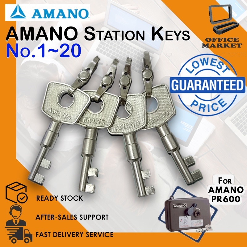 AMANO Station Keys No. 1 - No. 20 Guard Tour Key AMANO Guard Tour ...