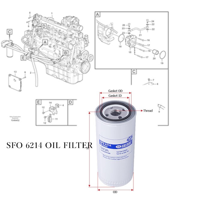 OIL FILTER SFO-6214 FOR EXCAVATOR USE | Shopee Malaysia