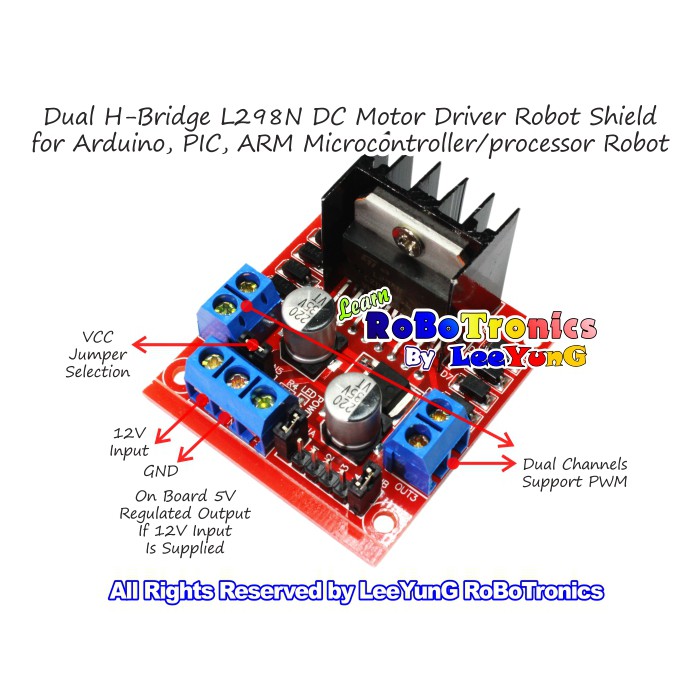 Arduino L298N Motor Driver Dual H-Bridge Shield Mobile Robot for ...