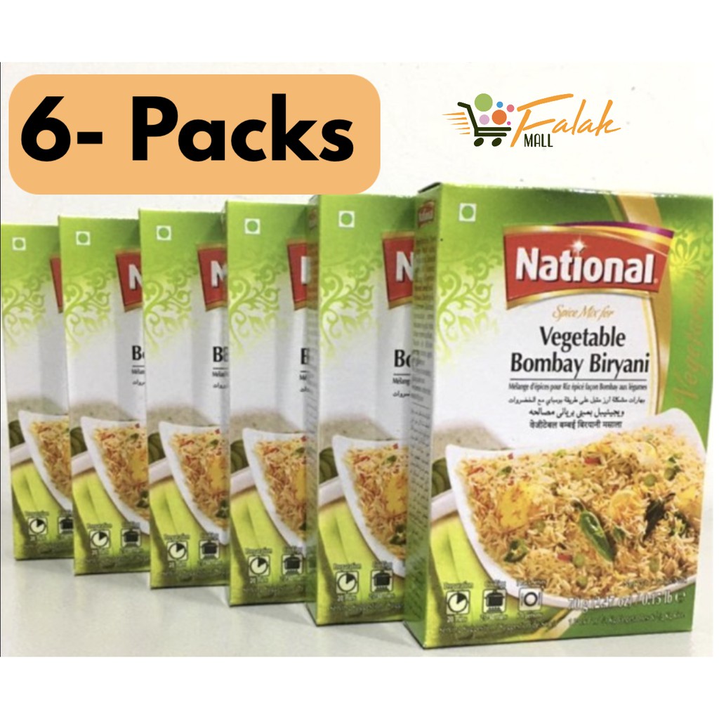 National Vegetable Bombay Biryani 70gm X 6packs Spices Rempah Mix ...