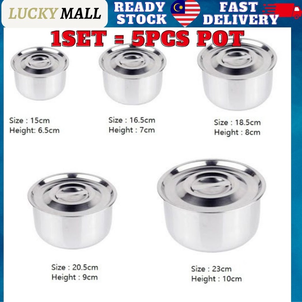 * Ready Stock * 5pcs / pieces Stainless Steel Multipurpose Stock Pot ...