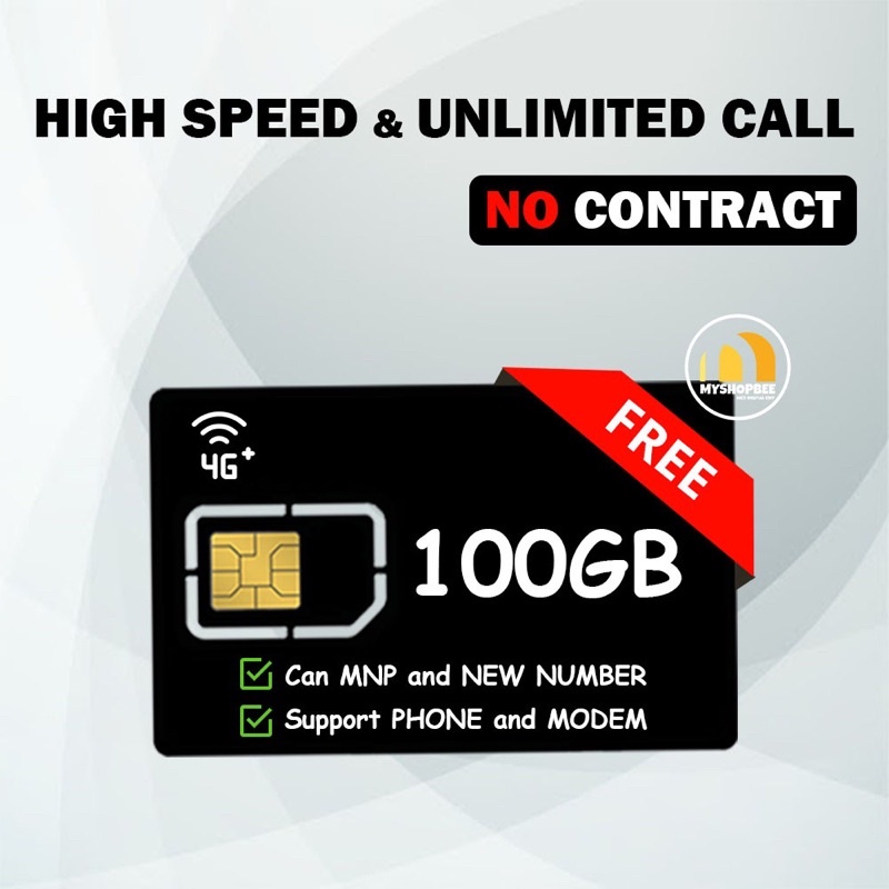 Sim Card. high speed 100GB/44GB | Shopee Malaysia