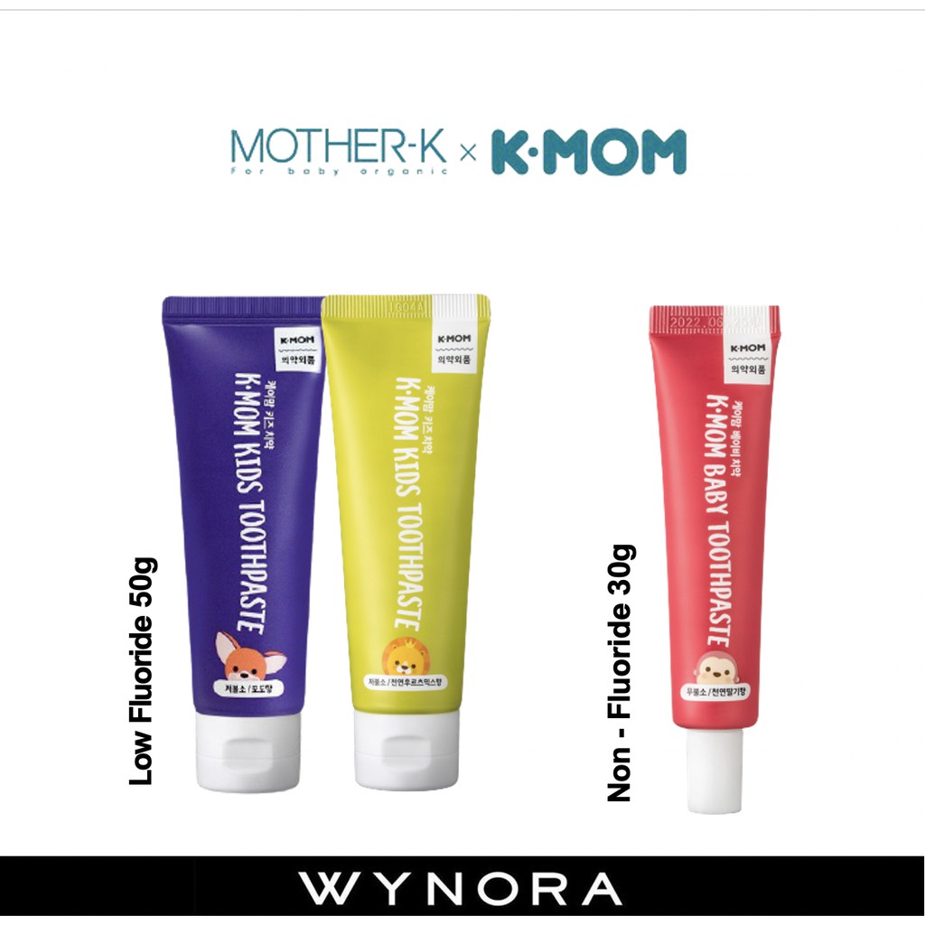 K-MOM Kids Toothpaste Low Fluoride 50g / Baby Toothpaste Non Fluoride ...