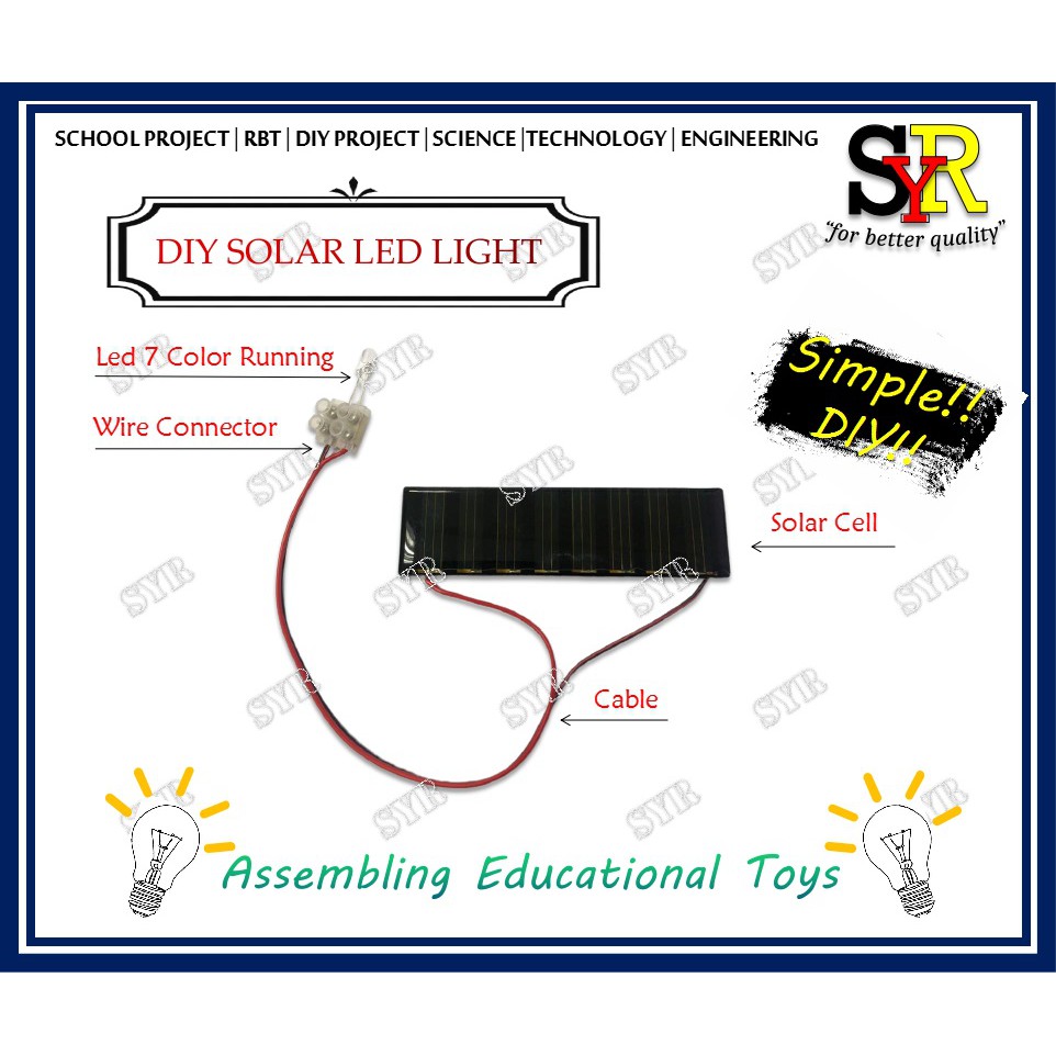 DIY Solar Led Light for School RBT Project ( DIY Lampu Solar ) | Shopee ...
