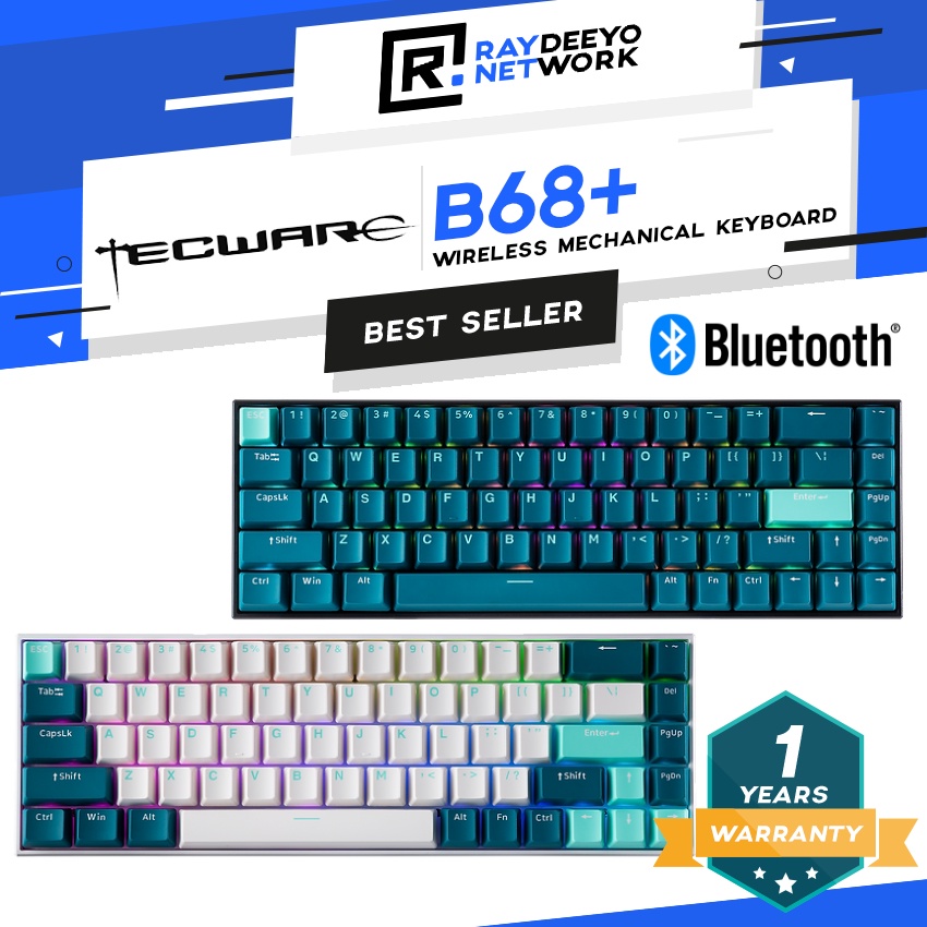 Tecware B68+ Wireless RGB Mechanical Keyboard [65% Layout/Bluetooth/Non ...
