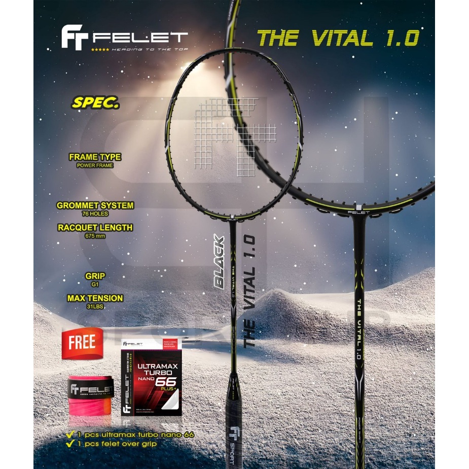 SportHub Felet The Vital 1.0 Racket Badminton Racket Raket Badminton ...