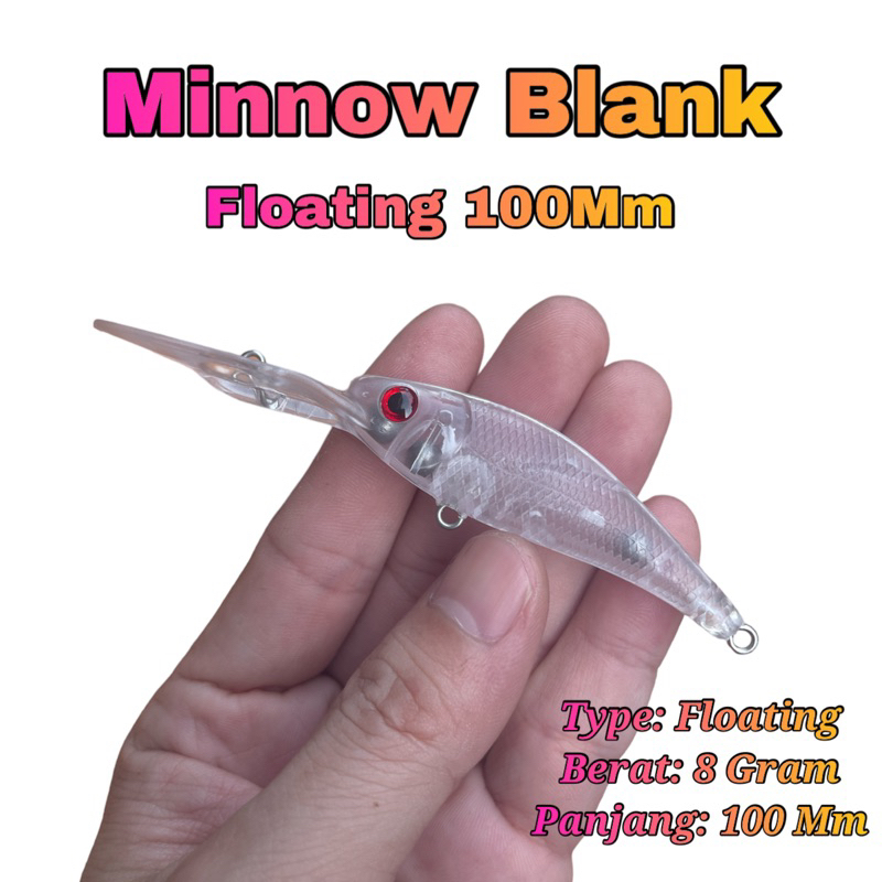 MATA Minnow Blank Floating 100mm 8gram FREE Eyes | Shopee Malaysia