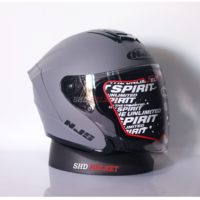 Njs Kairoz Stone Gray Doff Half Face Helmet NJS Kairos Abu Doff ...