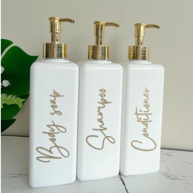 Bottle Box GOLD NEW pump LUXURY 500ml. aesthetic bottle refill ...