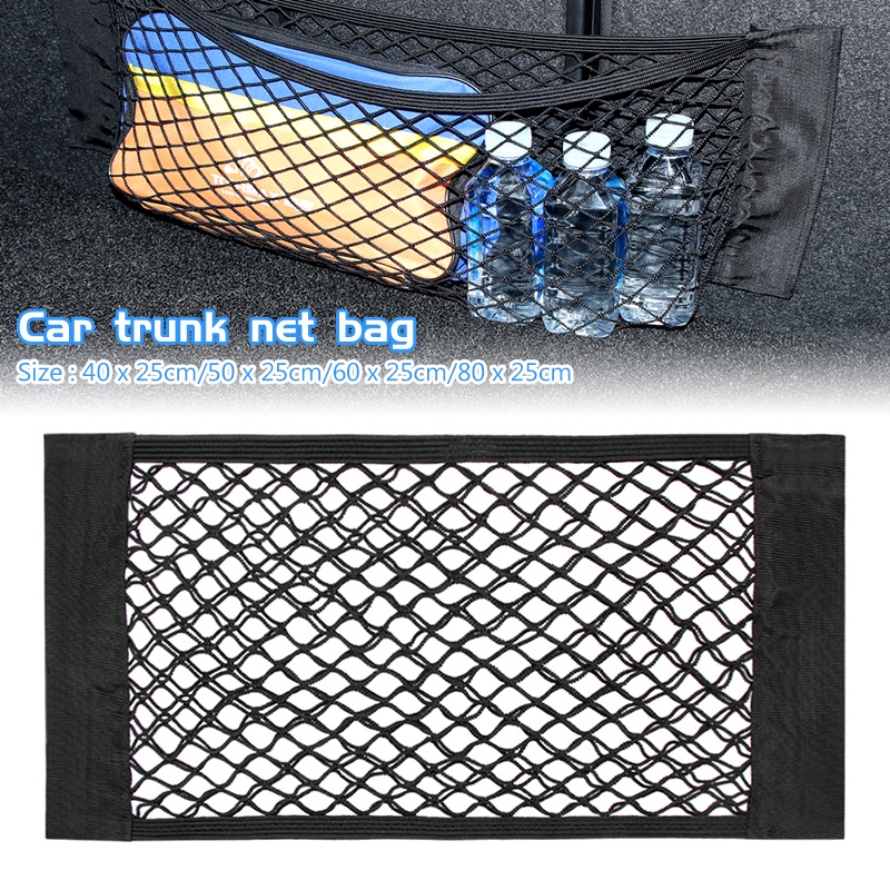 Car Back Rear Mesh Trunk Seat Elastic String Net Magic Sticker ...
