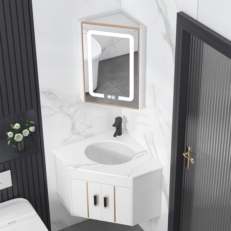 Triangle Bathroom Cabinet Combination Wall-Mounted Wash Basin Ceramic ...