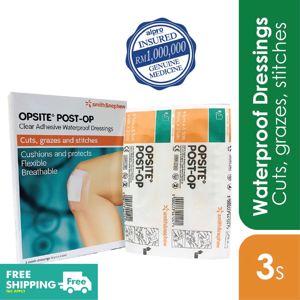 S&N Opsite Post-op Clear Adhensive Waterproof Dressings (8.5cmx9.5cm ...