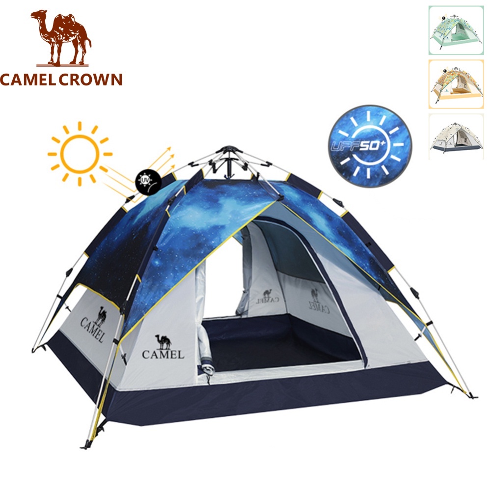 CAMEL CROWN Starry Sky 3-4 Person Double Layer Automatic Hydraulic Tent ...