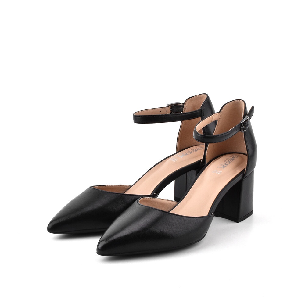 GEOX Ladies Bigliana Heels with Buckle Strap - Black D25NME-000TU ...