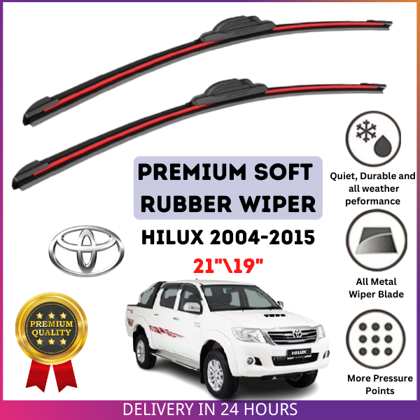 Toyota Hilux VIGO KUN25 2004 - 2015 PREMIUM SOFT RUBBER WIPER BLADE ...