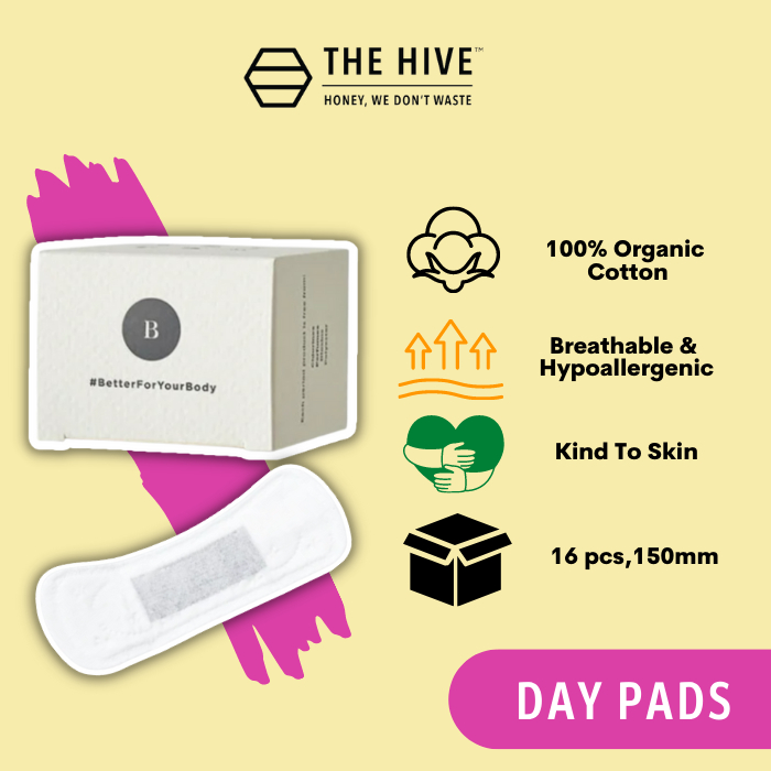BOBBLE Organic Cotton Sanitary Day Pads Ultra-thin 240mm (16 pieces per ...